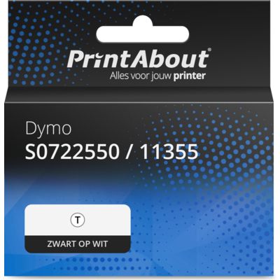 Huismerk Dymo S0722550 / 11355 (+ chip labelwriter 5..) Etiket Zwart op ...